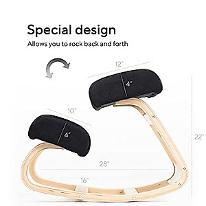 Luxton Ergonomic Kneeling Chair with Extra Padding - Posture Support Comfortable Office Desk Chair - Angled Rocking Stool & Balancing Seat - Natural Relief for Neck or Back Pain