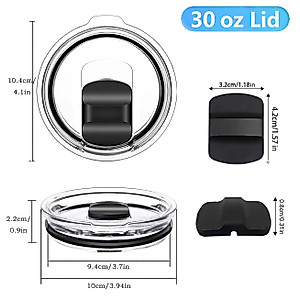 2PCS 30 oz Tumbler Lid for YETI, with 3 Black Magnetic Slider Replacement, Replacement Cup Lids Covers Compatible for YETI 30 oz Tumbler, 14 oz Mug and 35 oz Straw Mug