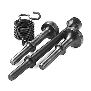 4 PCS Air Hammer Bits Set, ABuff 0.401 Shank Smoothing Pneumatic Chisel Air Hammer Accessories, Extended Length Hammer Tool with Spring.