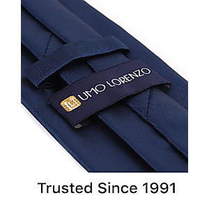 boxed-gifts Clip on Ties for Men - Premium Navy Solid Color Clip on Tie