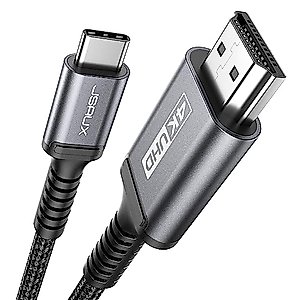 JSAUX USB C to HDMI Cable 10ft/3M, USB Type C to HDMI 4K UHD Cable/Cord(Thunderbolt 3 Compatible) for Samsung Galaxy S21 S20 S10 S9 S8 Ultra Plus, Note 20 10 9 8-Grey