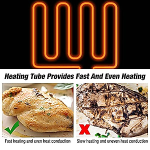 WeChef 14" Electric Countertop Griddle Stainless Steel Adjustable Temp Control Commercial Restaurant Grill 1500W