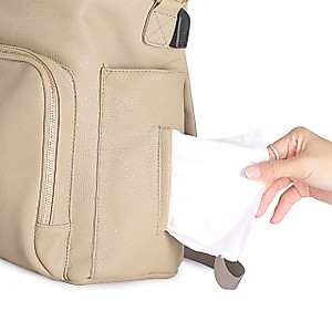 LULUPAK Diaper Bag 6-in-1 Backpack with USB (Beige)