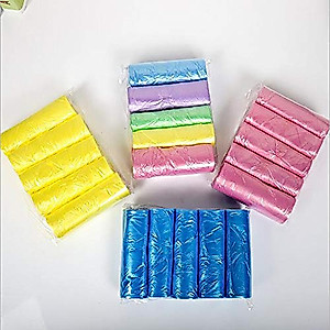 CoCocina 25 Rolls Clear Trash Bag Garbage Bags Liners Bags Strong Bags for Kitchen Bathroom Office - Yellow