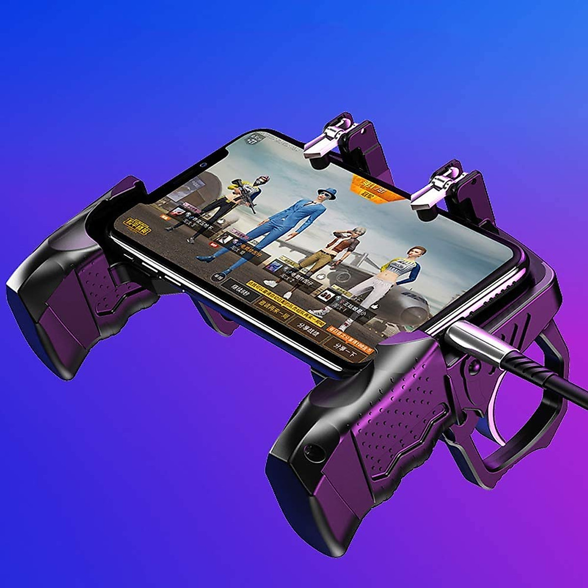 Mobile Game Controller L1R1 Triggers [ 2 Finger ], FPS or Battle Royale Controller Gaming Grip Joystick Gamepad, Shoot Aim Keys for 4.7-6.5" Android/iOS Phone