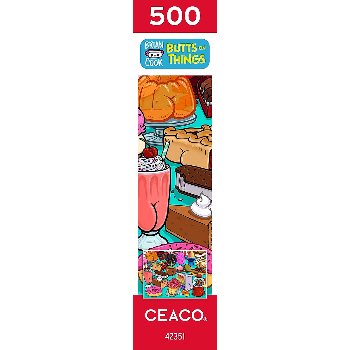 Ceaco - Brian Cook - Butts on Things - Sweet Cheeks - 500 Piece Jigsaw Puzzle