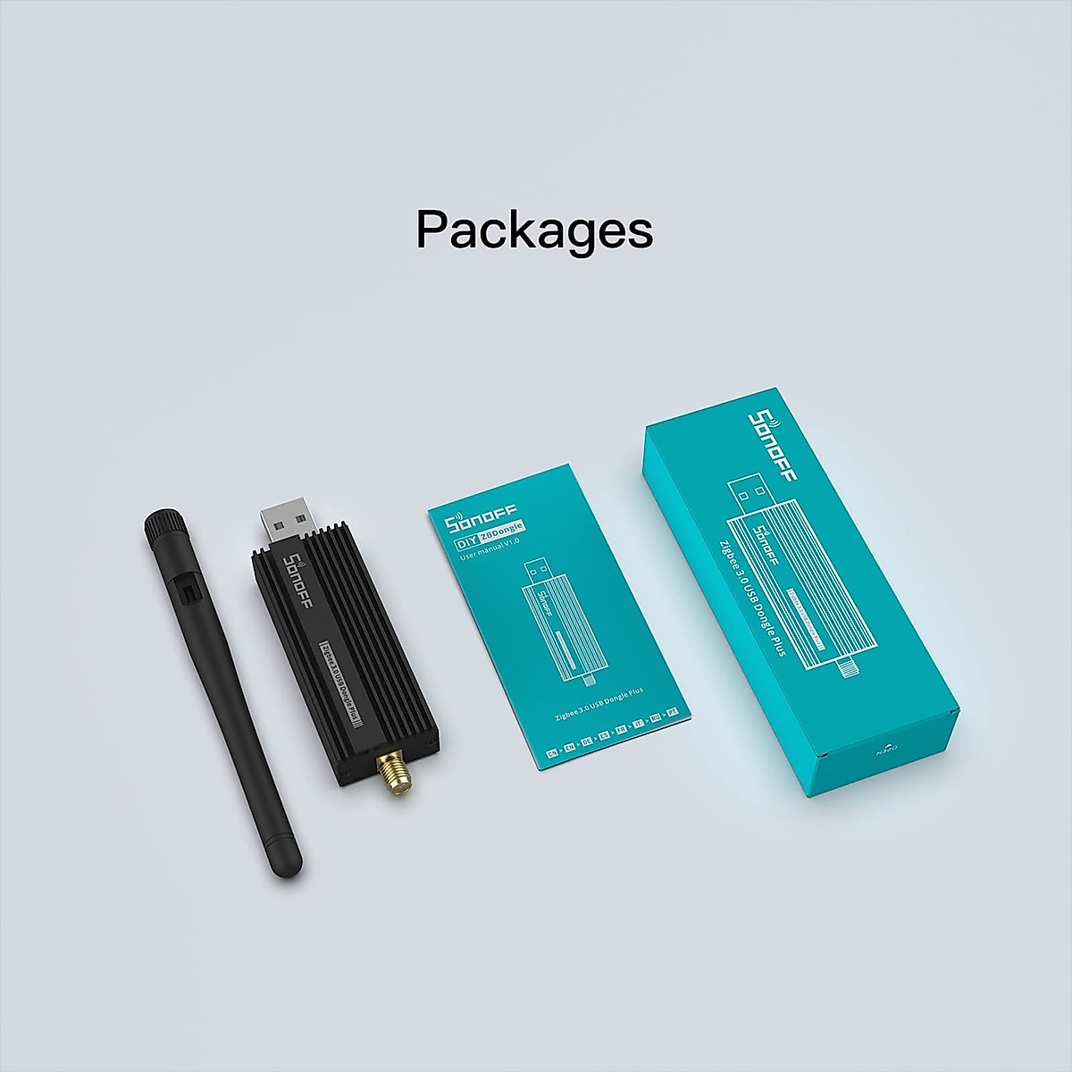 SONOFF Zigbee 3.0 USB Dongle Plus Gateway,Universal Zigbee USB Gateway with Antenna for Home Assistant, IoBroker, Wireless Zigbee 3.0 USB Adapter(2 Pack)