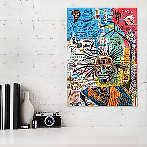 Maybort Poster Print Wall Decor 16"x24" Basquiat for Living Room Art Home Decoration