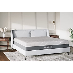 Sven & Son King Mattress, Bed in A Box, 12" Luxury Cool Gel Memory Foam, Pressure Relief & Support, 10" Year Warranty, Designed in USA (King, Mattress Only 12" Medium)