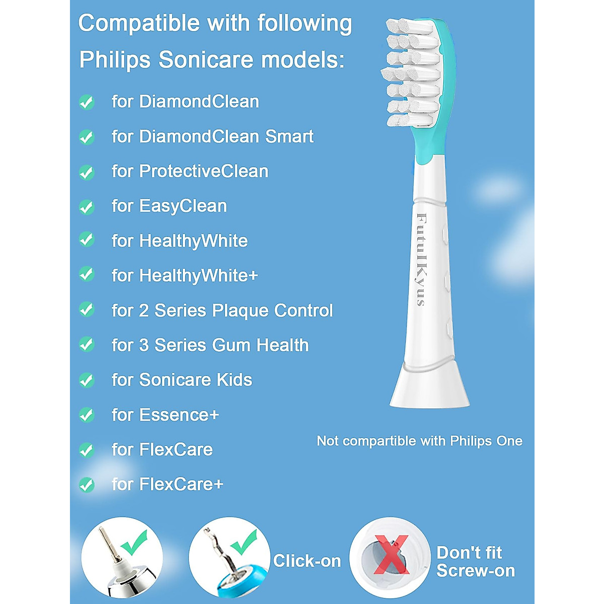 Kids Replacement Heads for Philips Sonicare: 7+ Child Soft Electric Toothbrush Standard Children Brush Head for Boy Girl, Pink & Blue 4 Pack