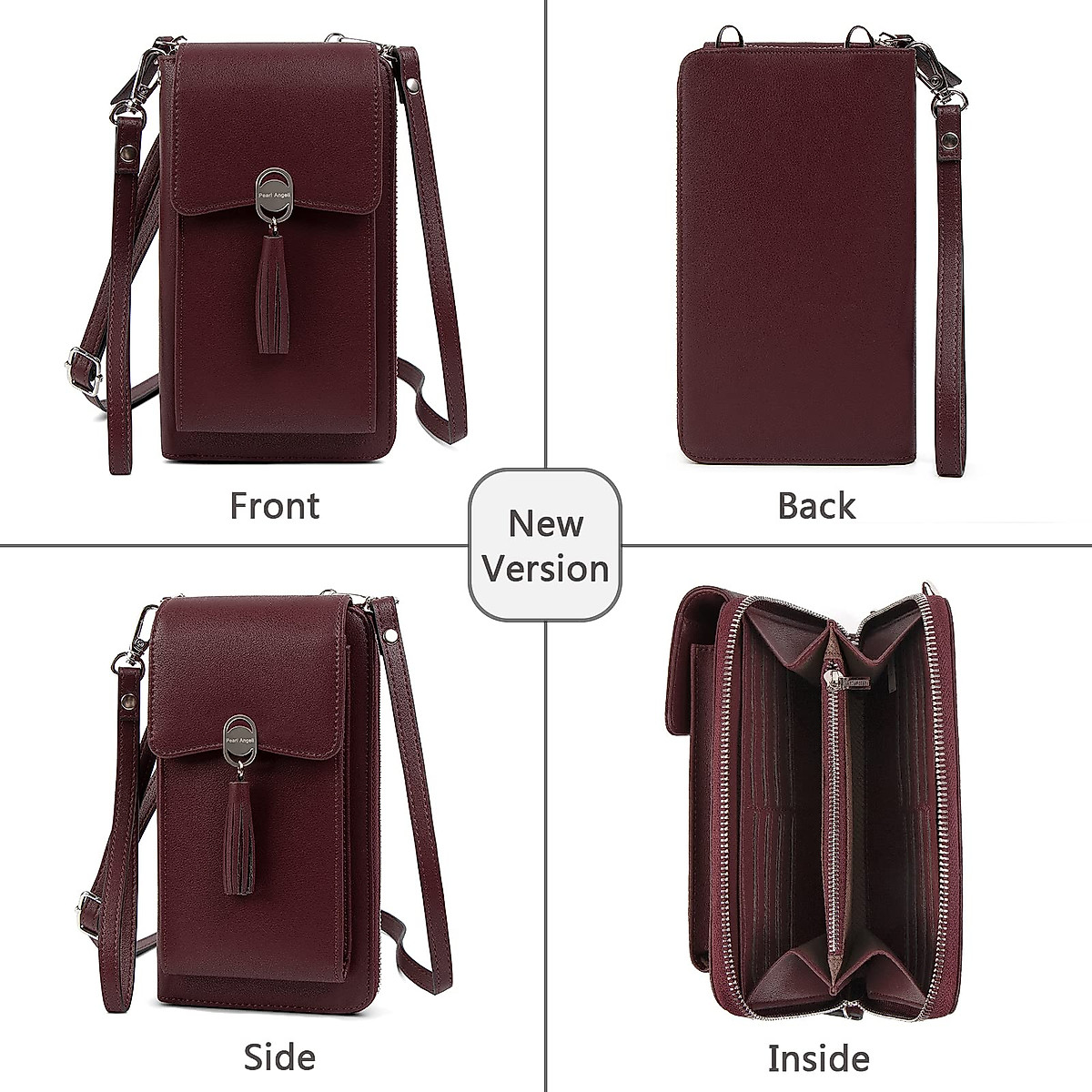 Pearl Angeli Small Crossbody Phone Bag RFID Women Wallet Cellphone Credit Card Purse with Adjustable Shoulder Strap