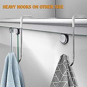 Shower Caddy over The Door, Stainless Steel Shower Caddy Organizer with Hooks for Razor, Bath Sponge & Towel, No Drilling, Heavy Duty/Rust Resistant Shower Caddy Storage Shelf for Bathroom/Toilet Room