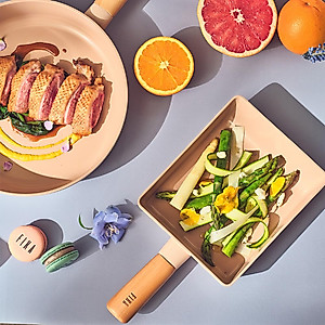 Neoflam FIKA 6inch 15cm Mini Peach IH Square Egg Pan, Full Induction Heating