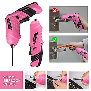 Electric Cordless Screwdriver,MQUPIN 47-in-1 Drill Driver Screwdriver Set,3.6V Battery Power Rechargeable Screwdriver kit,Rotatable Dual Position Handle with LED Light Charger for Home Office Work