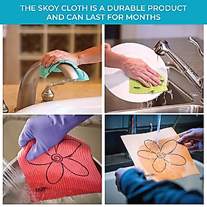 Skoy Cloth, 8-Pack Eco-Friendly and Reusable Swedish Dishcloth, for Kitchen and Household Use, Environmentally Friendly, Plastic-Free, Blue