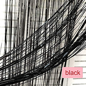 Black Backdrop Curtain for Party Supplies - 6.5x8.2ft, Pack of 2 | LILF Black Tinsel Foil Fringe Curtain Streamers for Birthday Party Halloween Graduation Decoration Black Photo Booth Backdrop Props