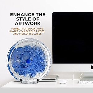 TR-LIFE 4 Pack 6 Inch Plate Stands for Display - Plate Holder Display Stand + Metal Frame Holder Stand for Picture, Decorative Plate, Book, Photo Easel (Black 4 Pack)