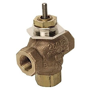 Schneider Electric VB-7313-0-4-08 Series Vb-7000 Three-Way Globe Valve Body, Npt Threaded Straight Pipe End Connection, Mixing, Brass Plug, 1" Port Size