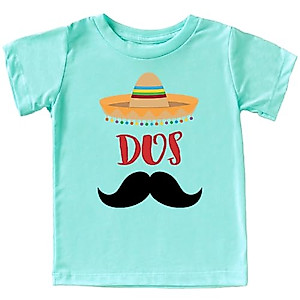 Dos Second Birthay Outfit for Toddler Boys Fiesta Shirt 2nd Bday Mustache T-Shirt Chill Shirt 2T