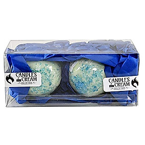 Candles and Cream It's A Beautiful Day Bath Bombs, Invigorating and Luxurious, All-Natural Spa Fizzies for Stress Relief and Aromatherapy-Set of 2