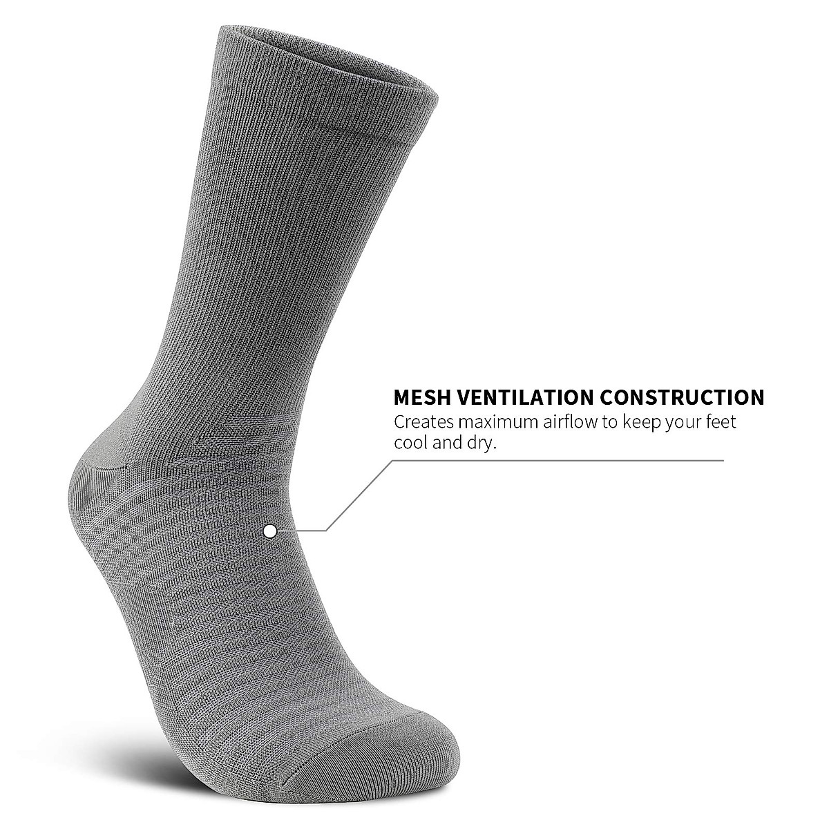 PAPLUS Compression Athletic Crew Socks (6 Pairs) for Men & Women