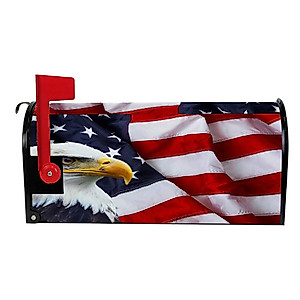 ZHIHUI American Flag with North American Condor Magnetic Mailbox Covers Mailwraps Wraps Post Letter Box Cover Waterproof Non Fade Garden Yard Home Decor for Outdoor 21x25 inch