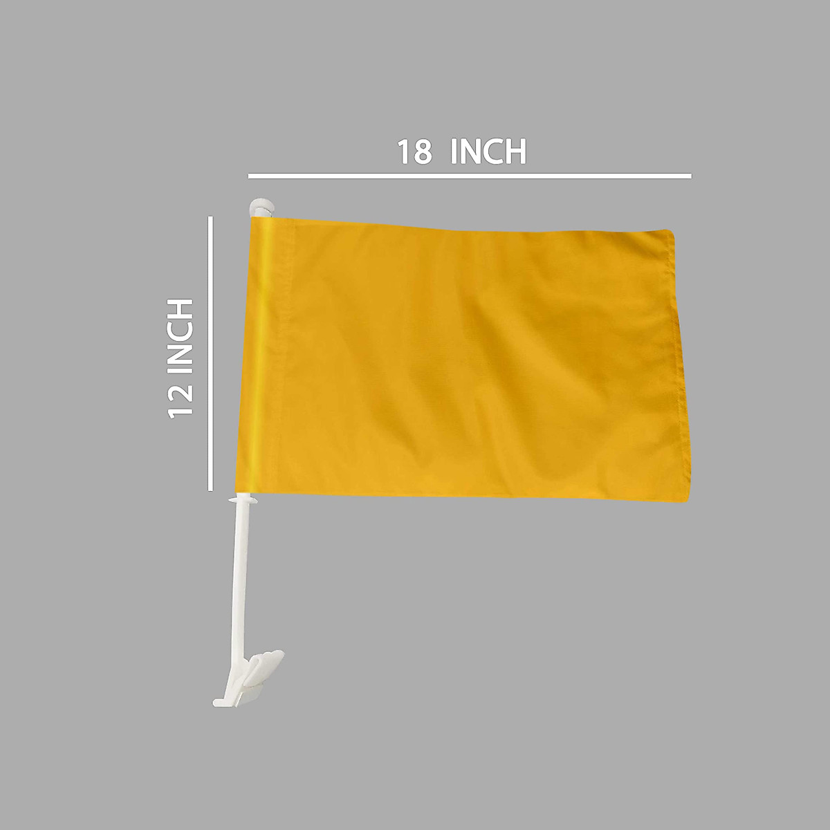 Solid Yellow Car Window Clip Flag Fade Resistant Vehicle for Patriotic, Sports Events, Parades - Premium - Double Side Printing (Pack of 100)