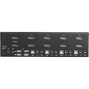 StarTech.com DisplayPort KVM - 4 Port - 4K 60Hz - Dual Monitor KVM - DisplayPort Switch - KVM DisplayPort - Desktop KVM Switch, TAA (SV431DPDDUA2)