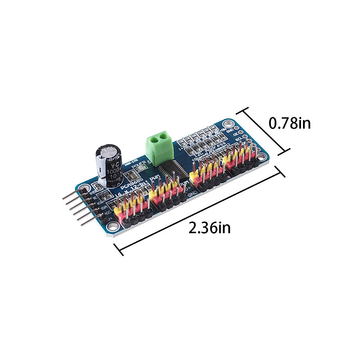 ACEIRMC 3pcs 16 Channel PWM Servo Motor Driver PCA9685 IIC Module 12-Bit for Arduino Robot or Raspberry pi