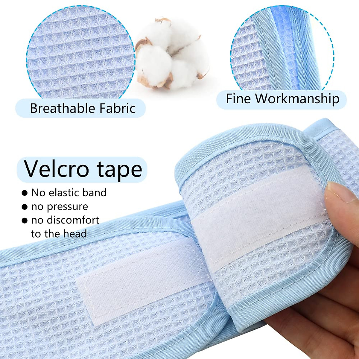 NODG 3 Pieces Spa Facial Headband Make Up Wrap Head, Sport Wrap Girls Headband Polyester Adjustable Towel, Makeup Headband for Shower Bath,Terry Cloth Headband Adjustable Towel for Face Washing,Shower