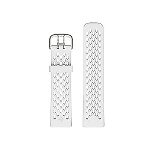 Fitbit Charge 5 Sport Accessory Band, Official Product, Frost White, Large