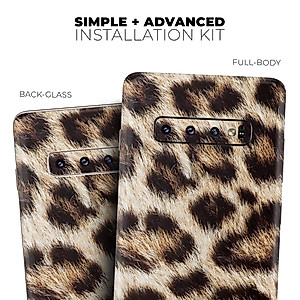DesignSkinz Leopard Furry Animal Hide Protective Vinyl Decal Wrap Skin Cover Compatible with The Samsung Galaxy S20 (Screen Trim & Back Glass Skin)