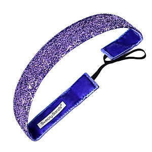 Sweaty Bands Womens and Girl Headband - Non-Slip Velvet-Lined Sparkle Hairband - Viva Diva Purple 1-Inch