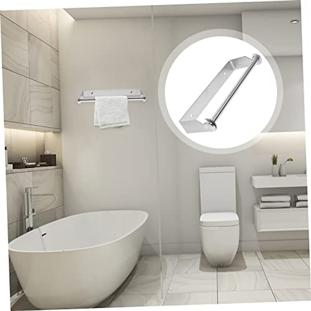 DOITOOL 5pcs and Single Holder Towel Rack Shelf Plastic Toilet Racks Mount Dispenser Organizer Wall Steel Gold Stainless Wrap with Cm Rod Metal Screws Hangers Kitchen for Mounted Bar