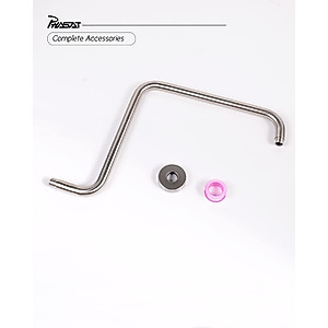 PHASAT S Shaped Shower Arm, 16.65 Inches High Rise Shower Arm with Flange,Shower Head Extension Arm Replacement,Shower Arm Extension Brushed Nickel,PU9L02