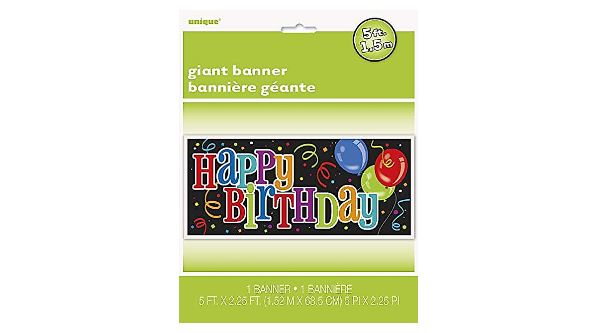Bold Birthday Party Wall Banner - Unique 60" x 27"