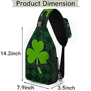 RIRIX Shamrock On St Patrick Day Sling Backpack St. Patrick's Day Crossbody Bag Multipurpose Crossbody Bag Travel Hiking Chest Bag Casual Day Bag