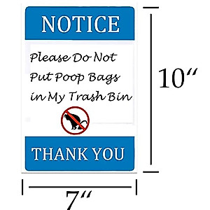 Please Do Not Put Poop Bags in My Trash Bin Sticker 10X7 inch Do Not Put Poop Bags in My Trash Bin Labels 8 Pack Pet Label for Trash Cans,Apartments,Stores,Parks
