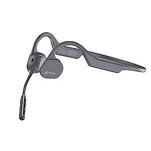 VIDONN Open Ear Headphones, Bluetooth Headset with Noise-Canceling Boom Microphone, Sweat Resistant Sports Headphones, 10+ Hours Playtime Wireless Headset for Office Business, Online Teaching(Black)