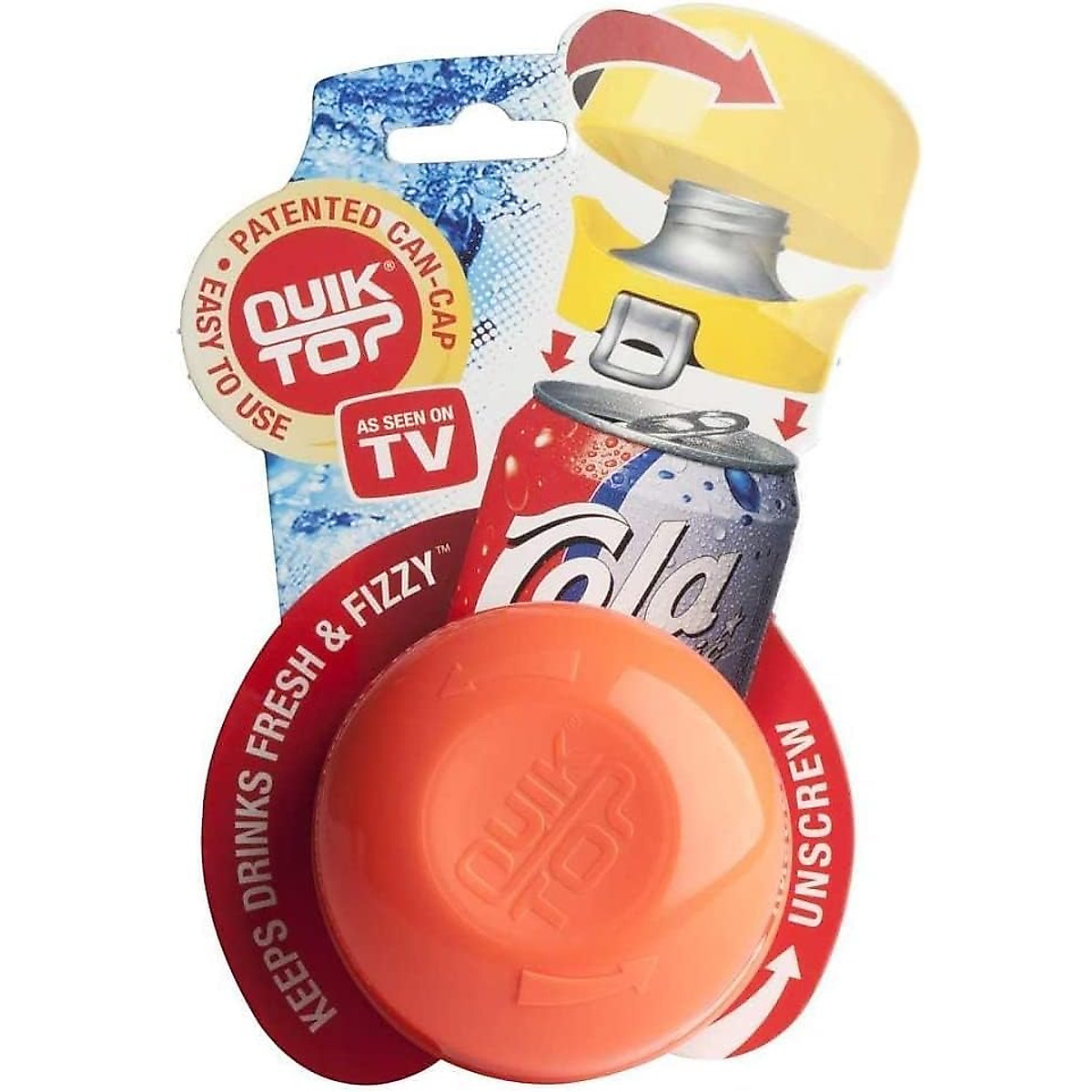 Compac Compac Quiktop Can Cap, Red, Keep Drinks Fresh & Fizzy - Turn Cans Into Bottles (Pack of 3)