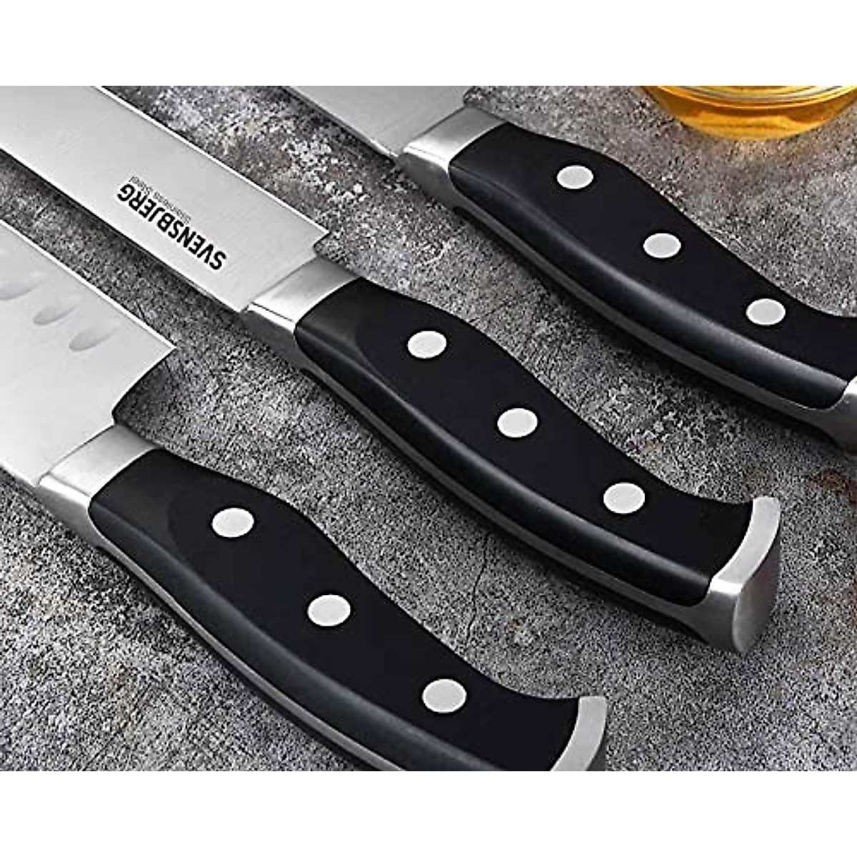 SVENSBJERG Kitchen Knife Set, Chef-Knife-Set, Set of Cooking-Knives Professional | Stainless Steel Cutlery, Sharp, German Brand, High-End | SB-KS201