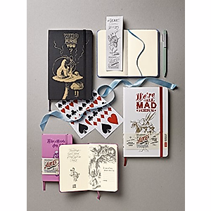 Moleskine Limited Edition Alice in Wonderland Notebook, Hard Cover, Pocket (3.5" x 5.5") Plain/Blank, Powder Blue, 192 Pages