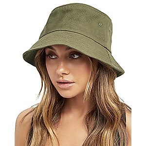 FURTALK Bucket Hats for Women Washed Cotton Packable Summer Beach Sun Hats Mens Womens Bucket Hat with Strings for Travel