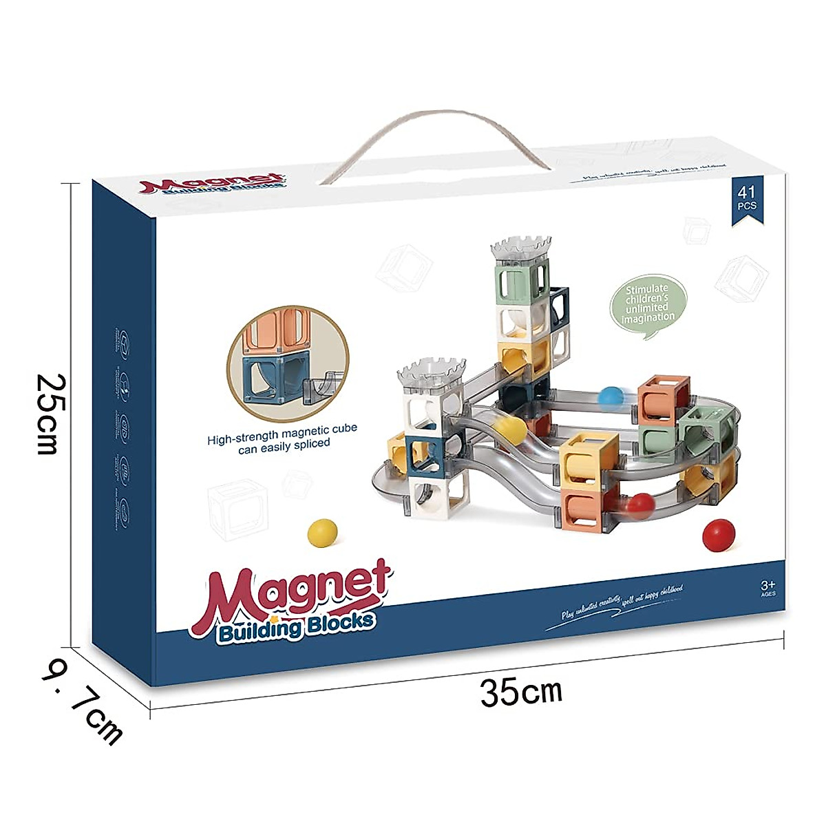 Magnetic Building Blocks Maze Marble Run Brain Game and STEM Toy for Boys and Girls