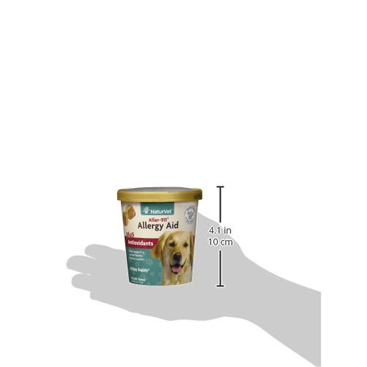 NaturVet Aller-911 Advanced Allergy Aid for Dogs, Cats – Antioxidant-Rich Pet Supplement with Omegas, DHA, EPA – Helps Support Dog Immune System, Cat Respiratory Health, Skin Moisture 70 Soft Chews