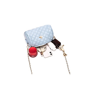 Hanbella Crossbody Purse for Women - Cute Quilted Leather Shoulder Bag with Gold Chain Strap for Teen Girls - Womens Clutch