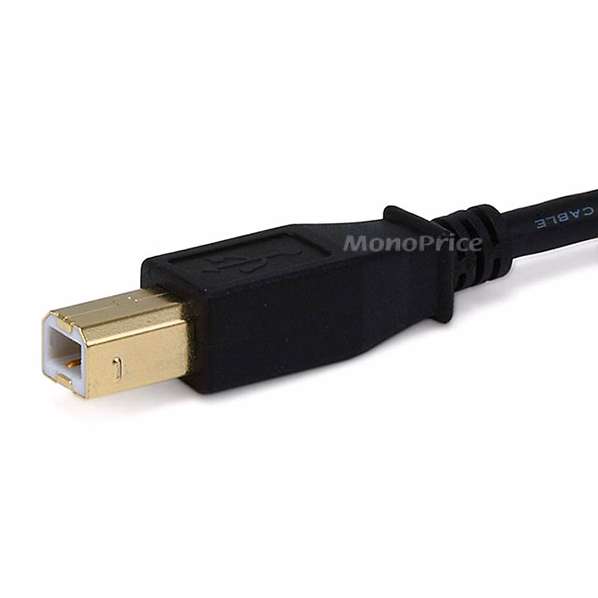 Monoprice USB-A Male to USB-B Male 2.0 Cable - 28/24AWG, Shielded, Gold Plated, 3 Feet, Black