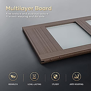 ROYMELO 36x84 Inch Glass Sliding Barn Door Slab and 6.6ft Hardware Kit Included, 5 Frosted Glass, LVL Wood Panel Covered with Elephant Gray Water-Proof Scratch-Proof PVC Surface, Simple DIY Assembly