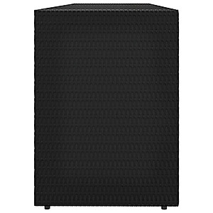loibinfen Outdoor Garden Storage Cabinet, Large Patio Storage Cabinet Garden Storage Container for Lawn Backyard, Black 78"x21.9"x31.5" Poly Rattan -AA
