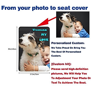 Custom Name Car Seat Canopy for Baby Boys Girls Photo Personalized Car Seat Covers for Babies - Stroller Nursing Breastfeeding Cover Up Super Warm Baby Carrier Cover Scarf